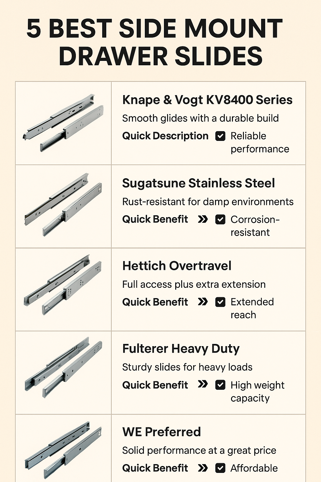 5 Best Side Mount Drawer Slides for Smooth, Strong Performance ...